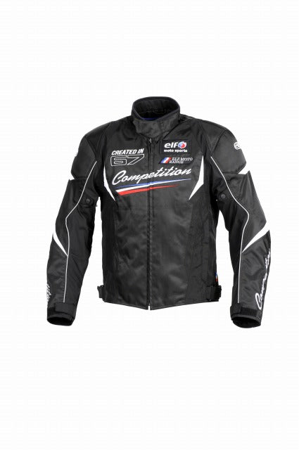 メンズ EL-8245 ブラック Mサイズ ナイロンブルゾン エルフ 防水 脱着式防寒インナー装備 肩・肘・背中プロテクター標準装備