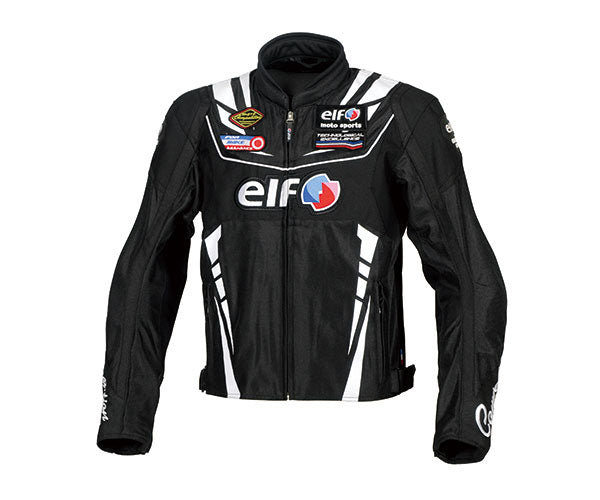 エルフ ヴィットリアエステートジャケット バイク/メンズ/春夏 ブラック＆ホワイト LWサイズ EJ-S105